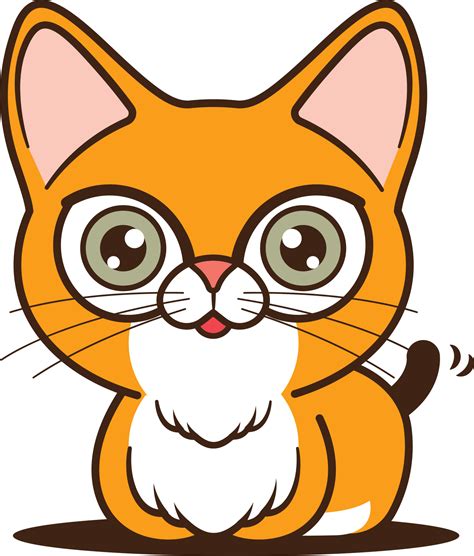 Desenho Animado Gato Tigrado Laranja Bonito Acenando Ilustração De