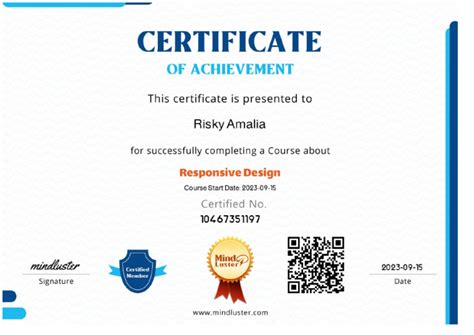 Mindluster Certificate Pdf