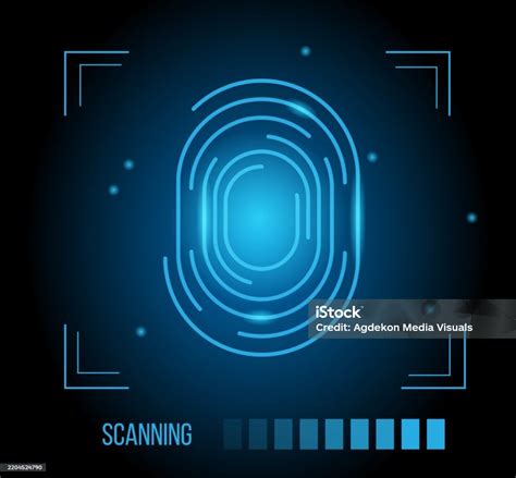 Futuristic Scifi Fingerprint Biometric Scan User Interface Stock Illustration Download Image