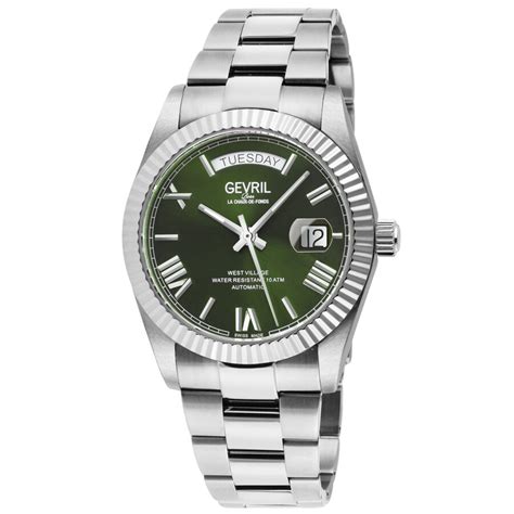 Gevril West Village Green Dial Mens Watch 48950b 840840143570