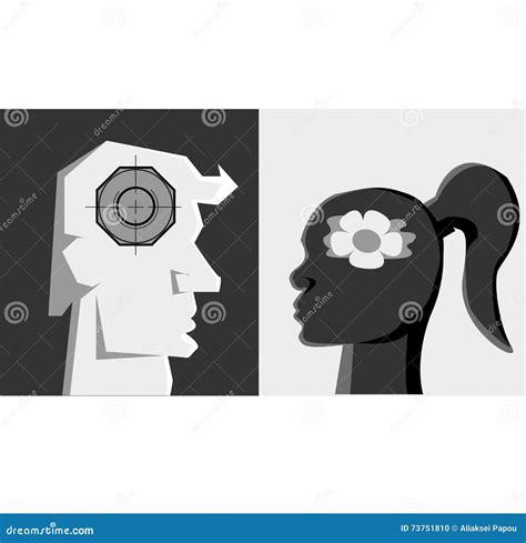 Sex Differences Stock Vector Illustration Of Thought 73751810
