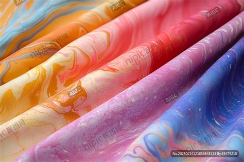 Ai创作图抽象流体花纹背景 渐变抽象流体装饰画 绚丽彩色丝绸 肌理彩色流体 渐变数码印花 炫丽的梦幻流体画 幻彩肌理条纹 肌理彩色流体装饰画