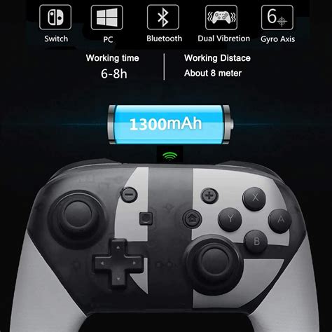 For Nintendo Switch Pro Black And White Chaos Wireless Gamepad Switch