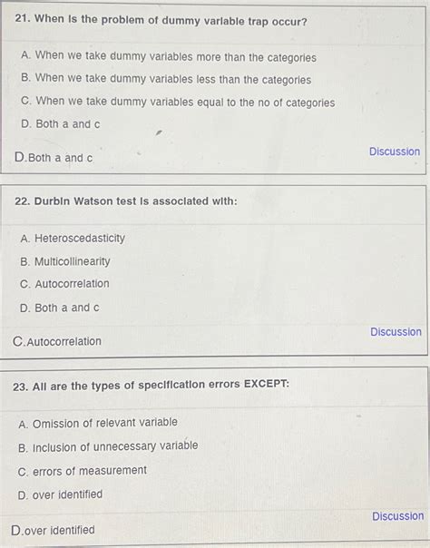 Solved When Is The Problem Of Dummy Varlable Trap Occura