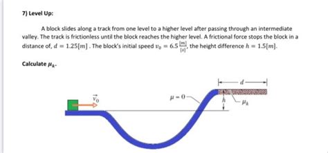 solved 7 level up a block slides along a track from one