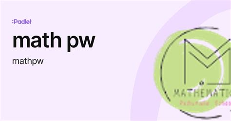 Math Pw Mathpw Profile Padlet