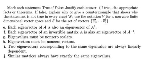 Solved Mark each statement True of False: Justify each | Chegg.com