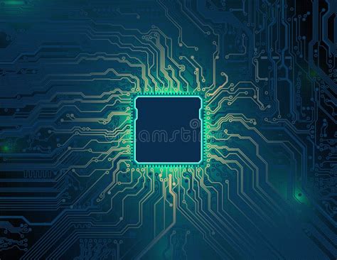Abstract Processor Computer Digital Chip Printed Circuit Board