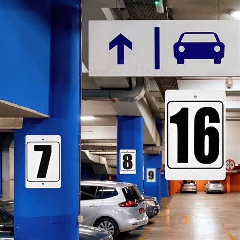 8 X 12 Inch Reflective Parking Lot Numbersign Aluminum