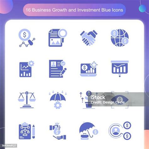 사업 성장 및 투자 벡터 솔리드 아이콘 세트 04 개념에 대한 스톡 벡터 아트 및 기타 이미지 개념 금융 마케팅 Istock