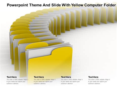 powerpoint theme and slide with yellow computer folder presentation