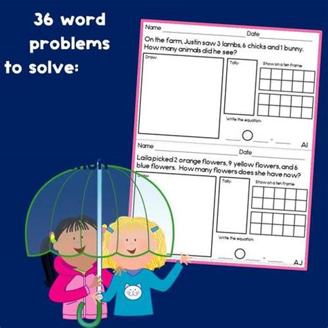 spring math word problems addition and subtraction in 20 story problems