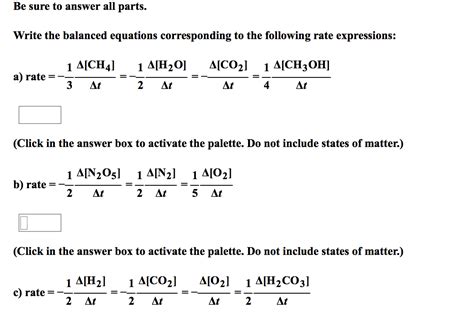 Solved Write The Balanced Equations Corresponding To The