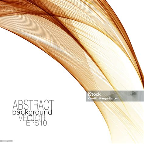 브라운노란색 흔들며 곡선된 라인으로 현대 템플릿 흐르는 베일 모방 추상적인 디자인 요소입니다 벡터 반짝 라인 배경입니다 안내 책자 책 표지 포스터 전단지 전단지에 대 한