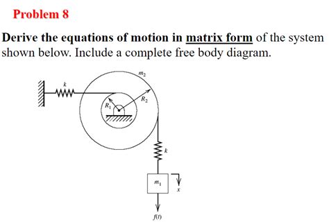 Derive The Equations Of Motion In Matrix Form Of The