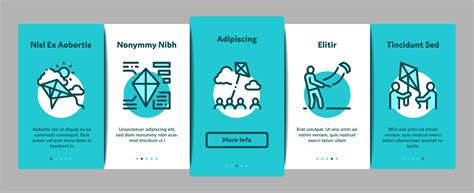 Kite Flying Air Toy Onboarding Elements Icons Set Vector 17350298 Vector Art At Vecteezy