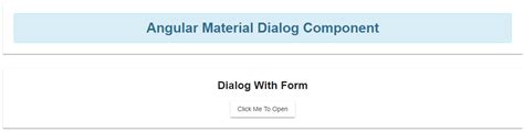Angular Material Dialog Component