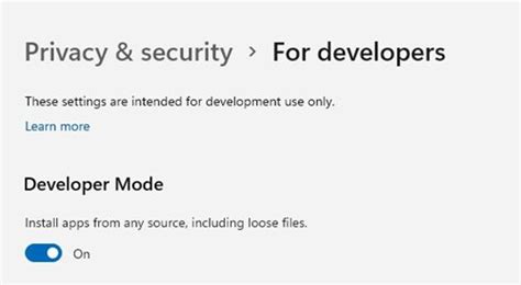how to enable developer mode on windows 11