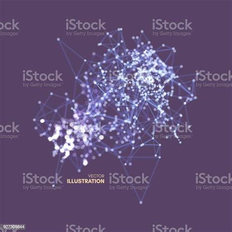 3 차원 연결 구조입니다 미래 기술 스타일입니다 과학 화학 또는 교육에 대 한 벡터 일러스트입니다 0명에 대한 스톡 벡터 아트