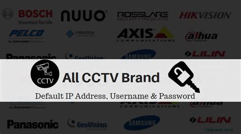 All Cctv Brand Default Ip Address Username And Password