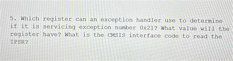 Solved Which Register Can An Exception Handler Use To
