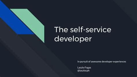 The Self Service Developer Pdf Cloud Computing Internet