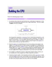 EECS Lab M Perform The Following Groups Of Tasks LabM V In A Previous Lab We Built
