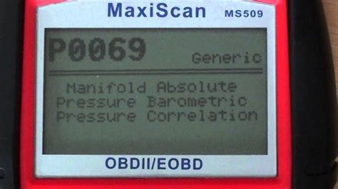 P0069 Code Manifold Absolute Pressure Barometric Pressure