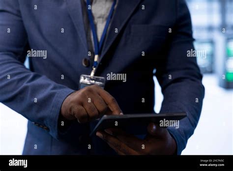 Data Center Admin Ensuring Safety And Security Of Database Using Device Close Up Of Server Hub