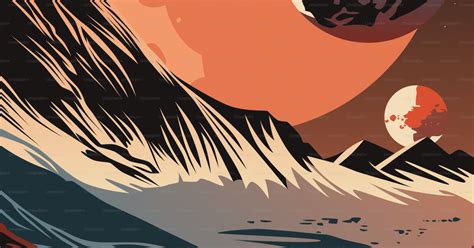 우주 포스터 저 밖에 있는 행성의 표면 달과 소행성이 있는 이상한 하늘 벡터 Unsplash의 우주 탐사 이미지