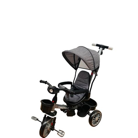 Триколка детска Bubu Still въртяща се седалка сива Emagbg