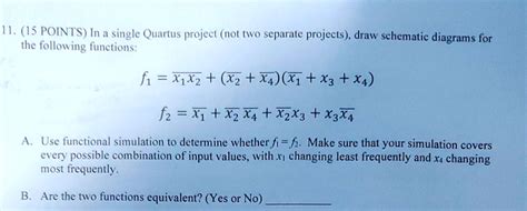 solved 15 points in a single quartus project not two separate