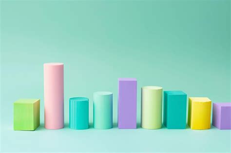 Colorful Colored Blocks Of Different Colors Are Arranged On A Green Backgroundrising Curve And