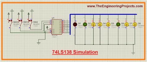 74ls138 3 to 8 line decoder ic datasheet working and simulation