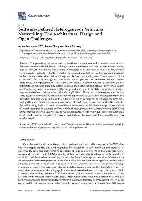Pdf Software Defined Heterogeneous Vehicular Networking The
