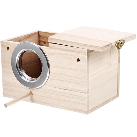 Parakeet Nesting Box Wood Parakeet Nest Wooden Bird Nest Wooden Birdhouse Parakeet Supply