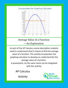 Calculus Average Value Of A Function An Exploration TpT