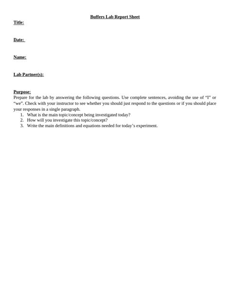 chem 1212k buffers report sheet pdf buffer solution acid