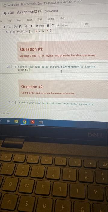 Solved Question 1 Append 3 And E To Mylist And Print