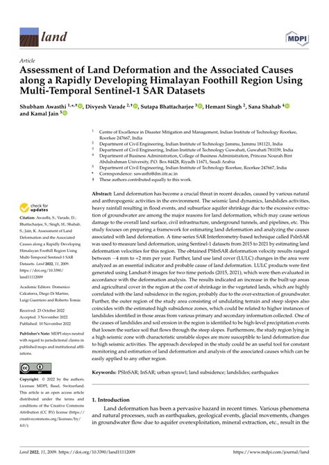 Pdf Assessment Of Land Deformation And The Associated Causes Along A Rapidly Developing