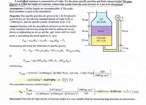 solved oil a multi fluid container is connected to a u tube