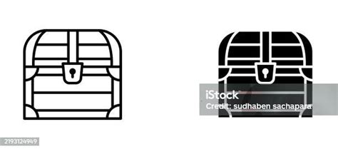보물 상자 아이콘은 Ui 디자인을 위해 검은 색으로 설정되었습니다 0명에 대한 스톡 벡터 아트 및 기타 이미지 0명 가득 찬 개념 Istock