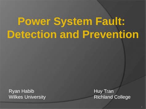 Pptx Power System Fault Detection And Prevention Dokumen Tips