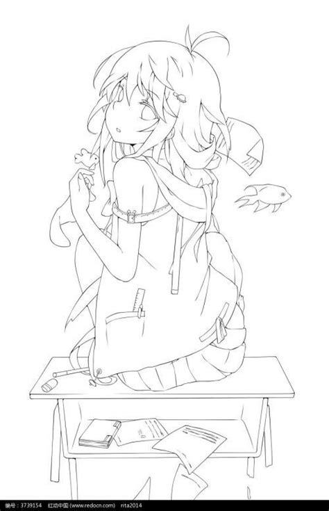 坐在课桌前的女生简笔画 简笔画图片大全 普车都