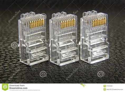 Three RJ 45 Connector Stock Image Image Of Communication 37187091