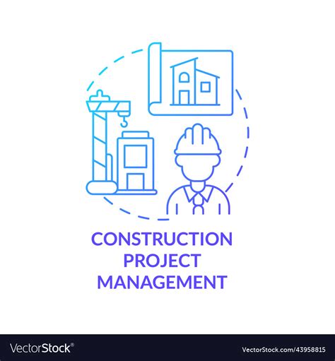 Construction Project Management Blue Gradient Vector Image