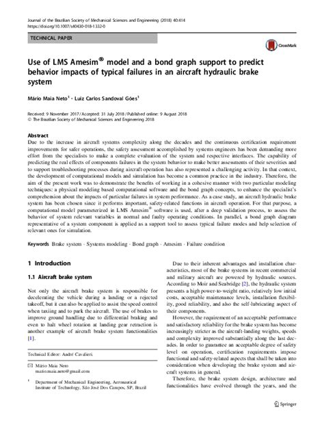 Pdf Use Of Lms Amesim® Model And A Bond Graph Support To Predict