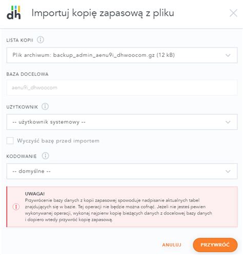 Jak Przywrócić Bazę Danych Z Pliku Sql Pomoc Dhostingpl