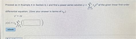Solved Proceed As In Example 4 ﻿in Section 61 ﻿and Find A