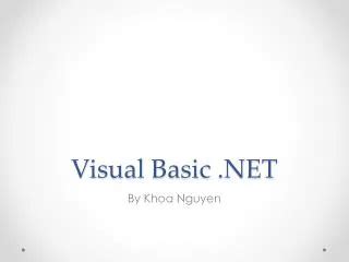 PPT Introduction To Visual Basic NET PowerPoint Presentation Free Download ID